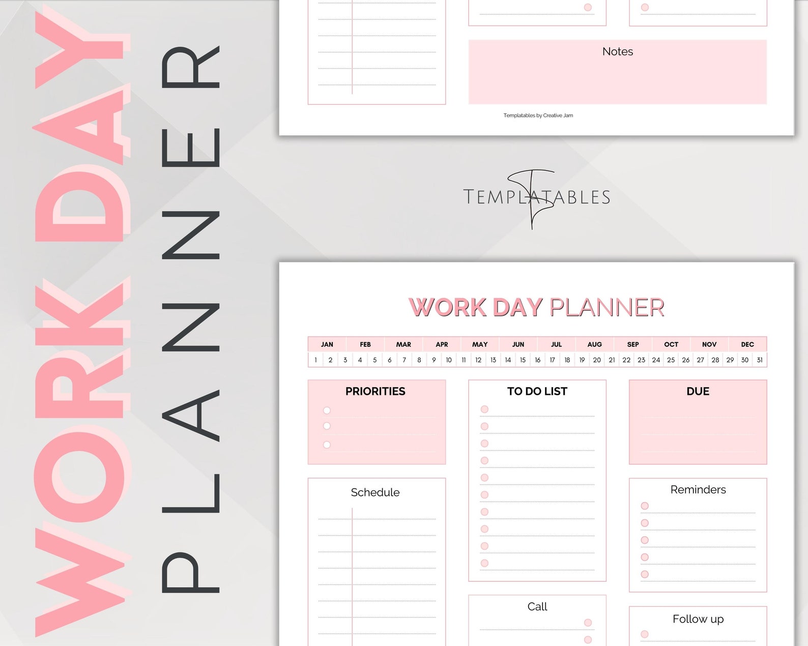EDITABLE Daily Planner, Work Day Organizer, Work From Home to Do List ...