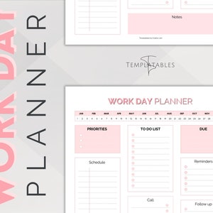 EDITABLE Daily Planner, Work Day Organizer, Work From Home to Do List ...