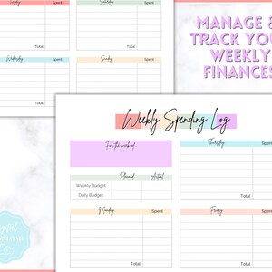 Weekly Spending Tracker, Printable Spending Log, Weekly Budget Planner ...