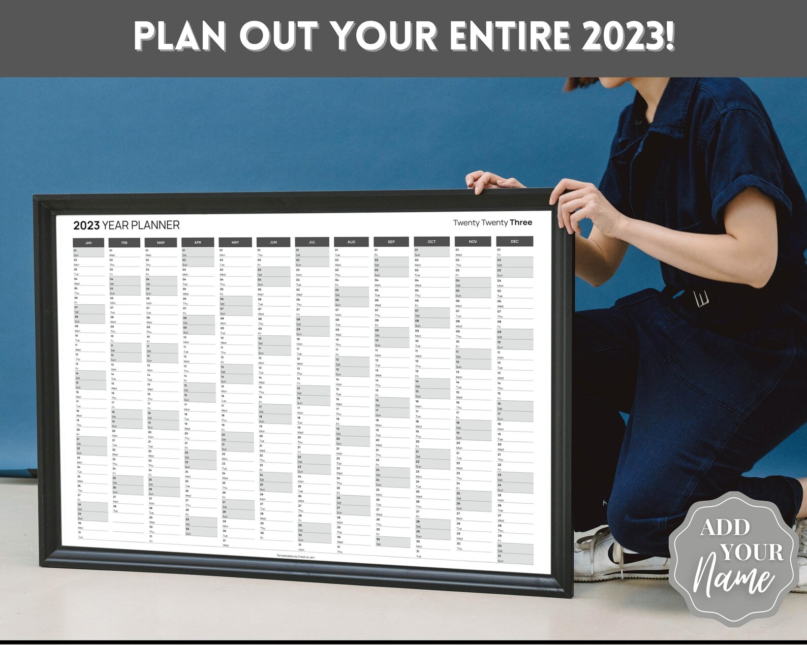 Printable 2023 Wall Calendar Large Yearly Calendar - Etsy