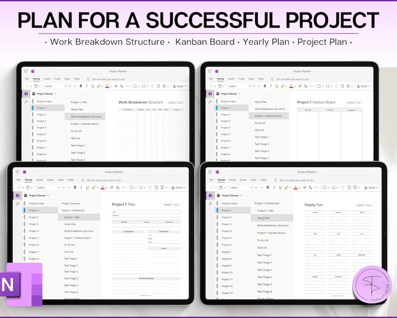 Onenote Project Planner! Project Tracker, Project Management, Digital ...