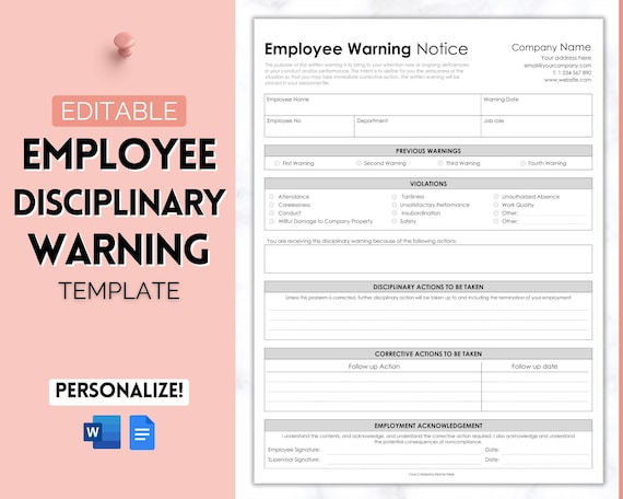 Employee Discipline Warning Notice