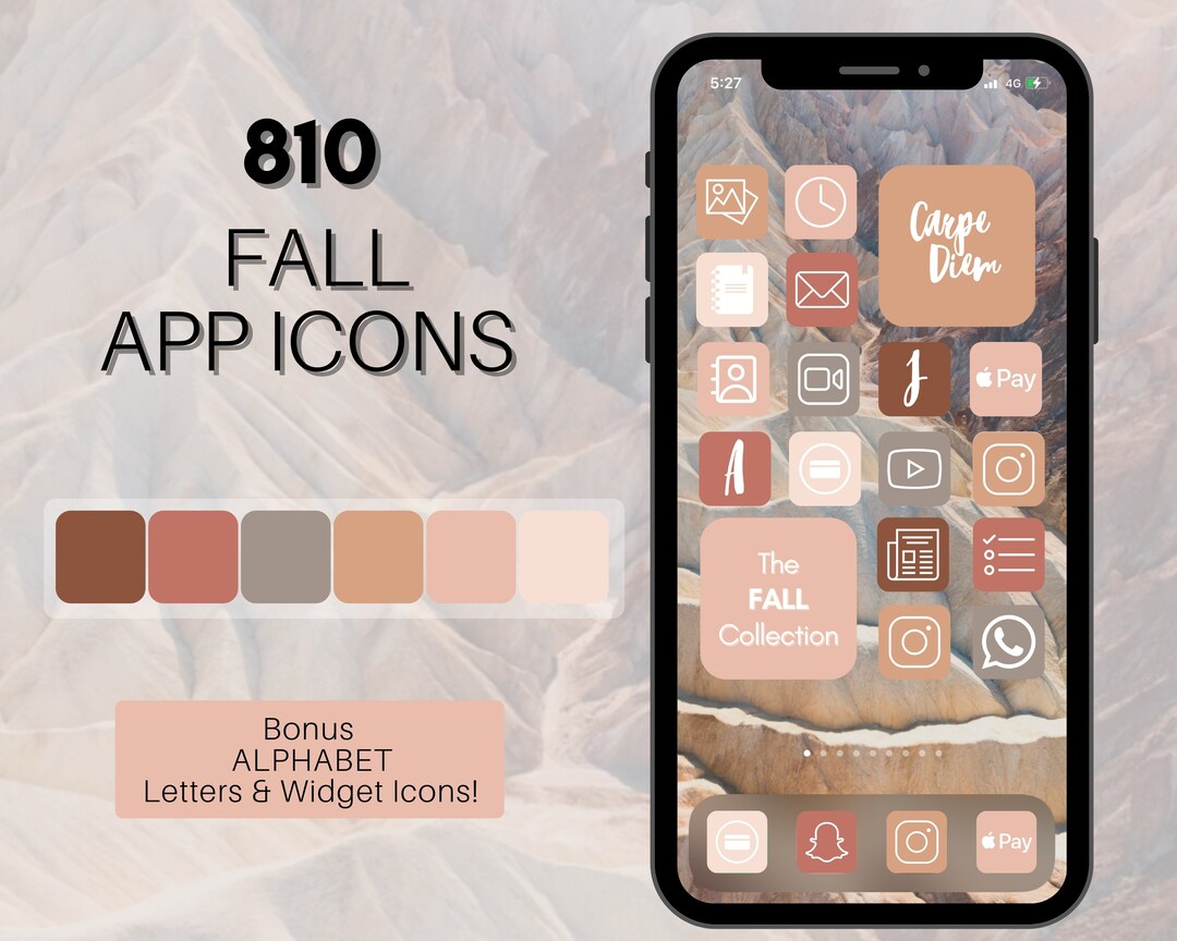 Fall Theme Ios 14 App Icons, 815 Autumn iPhone App Icons, Fall ...