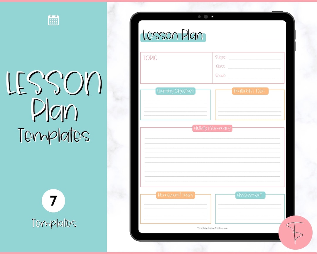 SIMPLE Lesson Plan Template, Lesson Planner Printable, Homeschool ...
