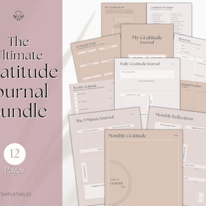 Printable Gratitude Journal BUNDLE Mindfulness Log, Gratitude Template ...