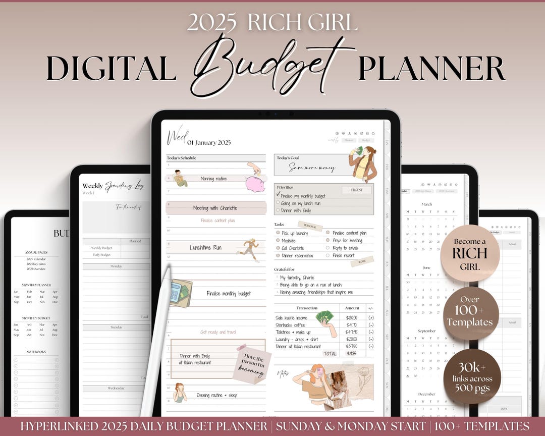 Digital Budget Planner, 2025 Digital Planner, Goodnotes, Daily Weekly ...
