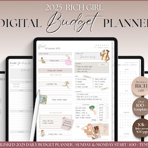 Digital Budget Planner, 2025 Digital Planner, Goodnotes, Daily Weekly ...