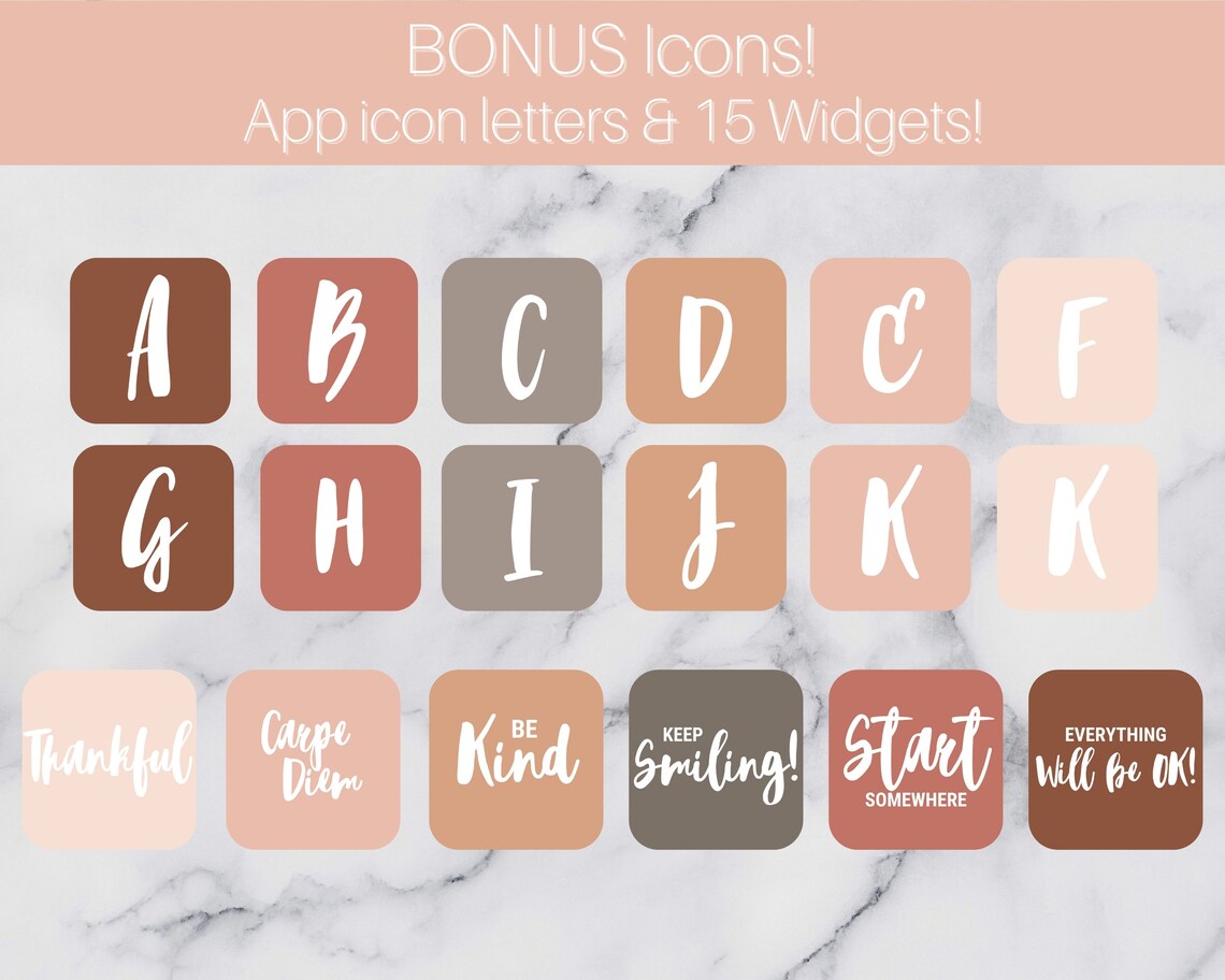 Soft Neutral Theme Ios 14 App Icons 810 Neutral NUDE Pink | Etsy