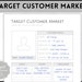 Customer Avatar Worksheet, Target Customer Market Template, Client ...