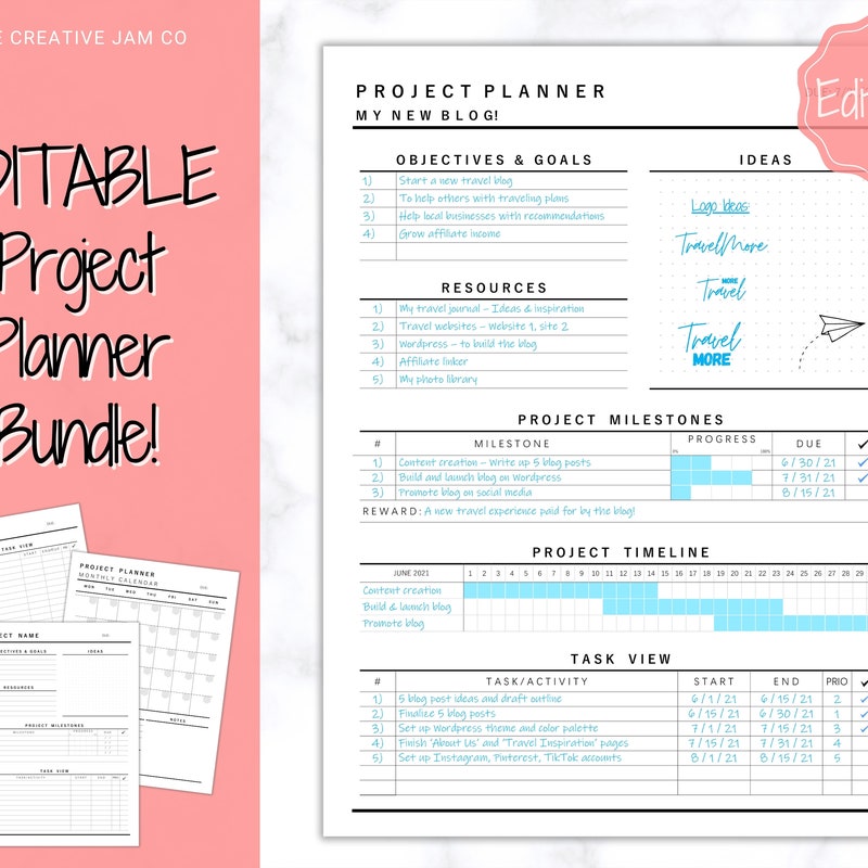 Project Planner Printable - Etsy
