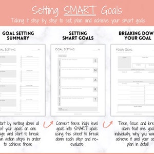 Goal Planner Printable BUNDLE, 2024 Goals Tracker, SMART Goal Setting ...