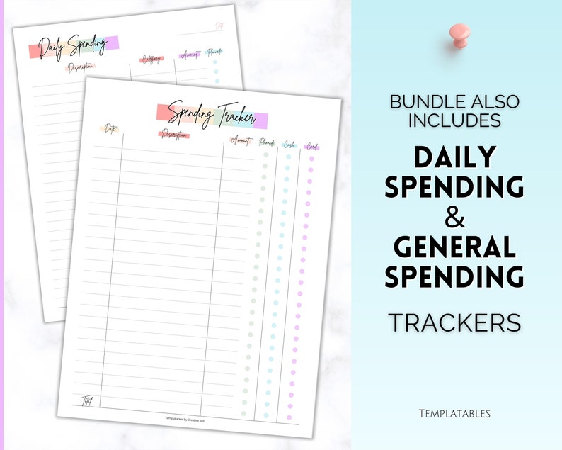 Weekly Spending Tracker, Printable Spending Log, Weekly Budget Planner ...