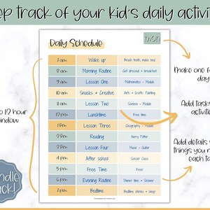Homeschool Daily Schedule, Kids Daily Routine, Chore Chart, Nanny ...
