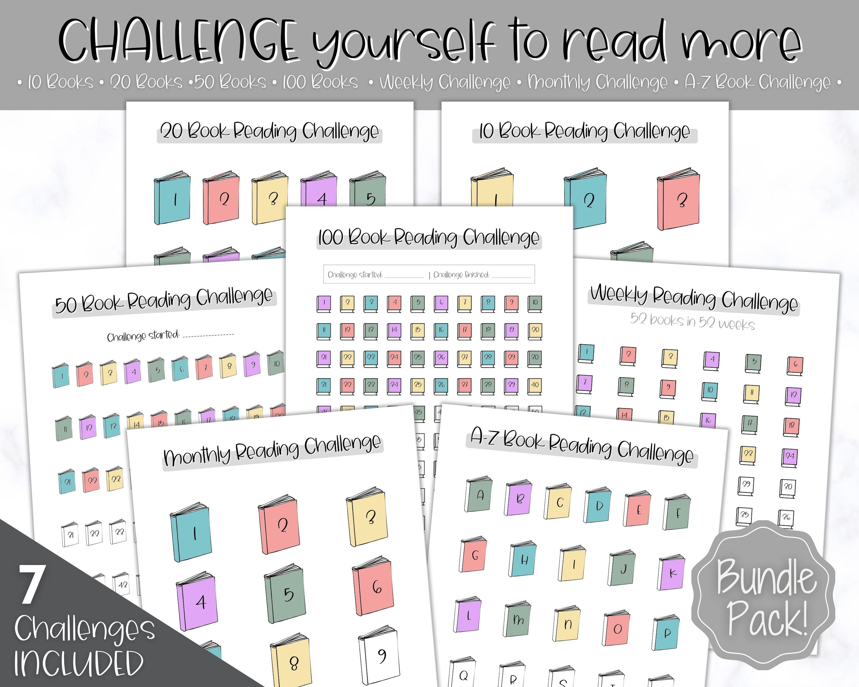 Reading Log Book Tracker Printable Reading Challenge Book - Etsy UK