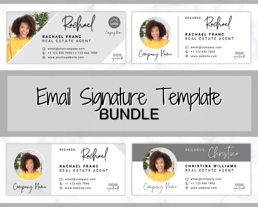 Email Signature Template BUNDLE! Add Logo & Photo! Editable Canva ...