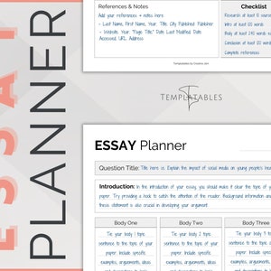 Printable Essay Planner BUNDLE for Students, Essay Writing Template ...