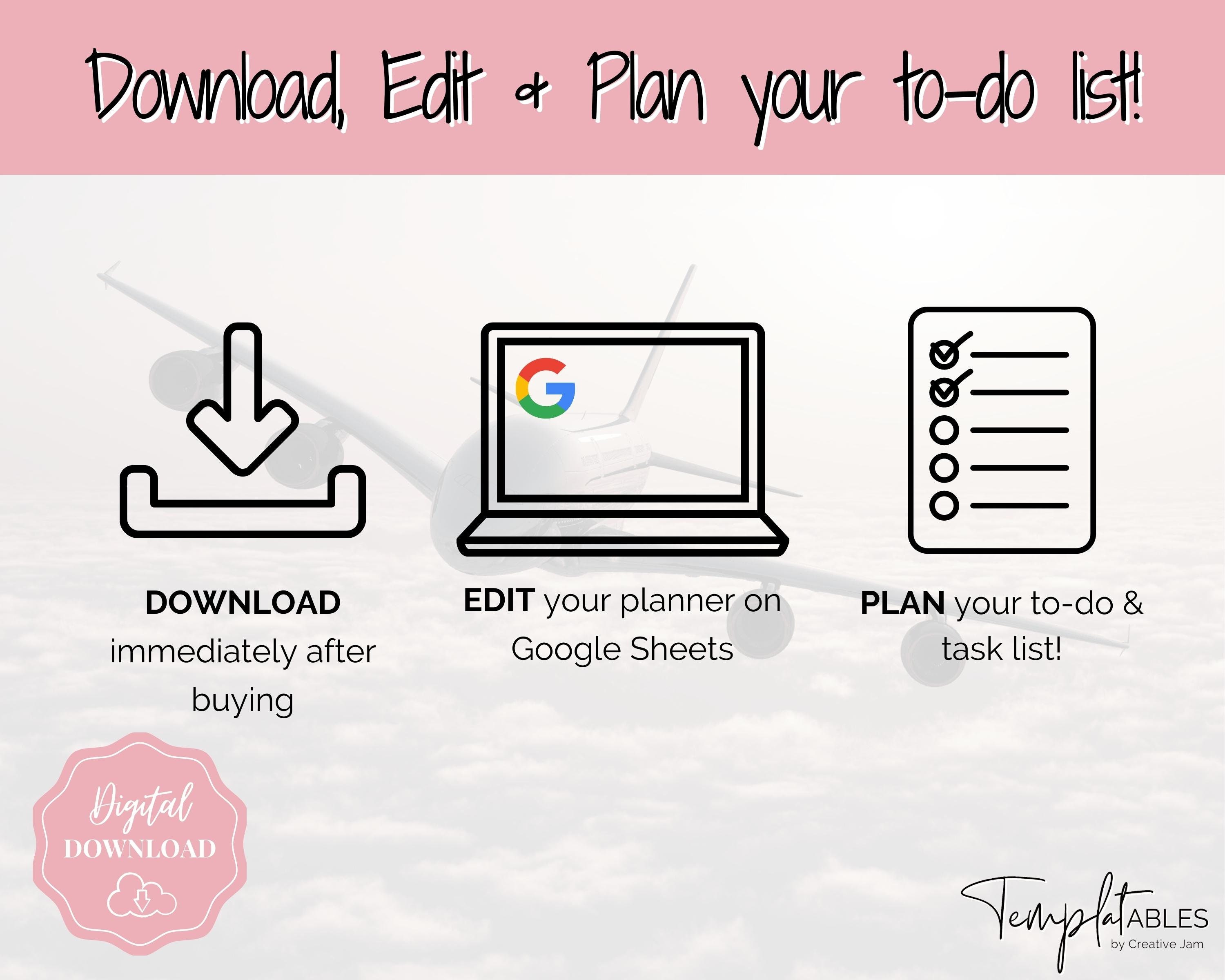 To Do List Template Google Sheets Undated Planner Editable - Etsy UK