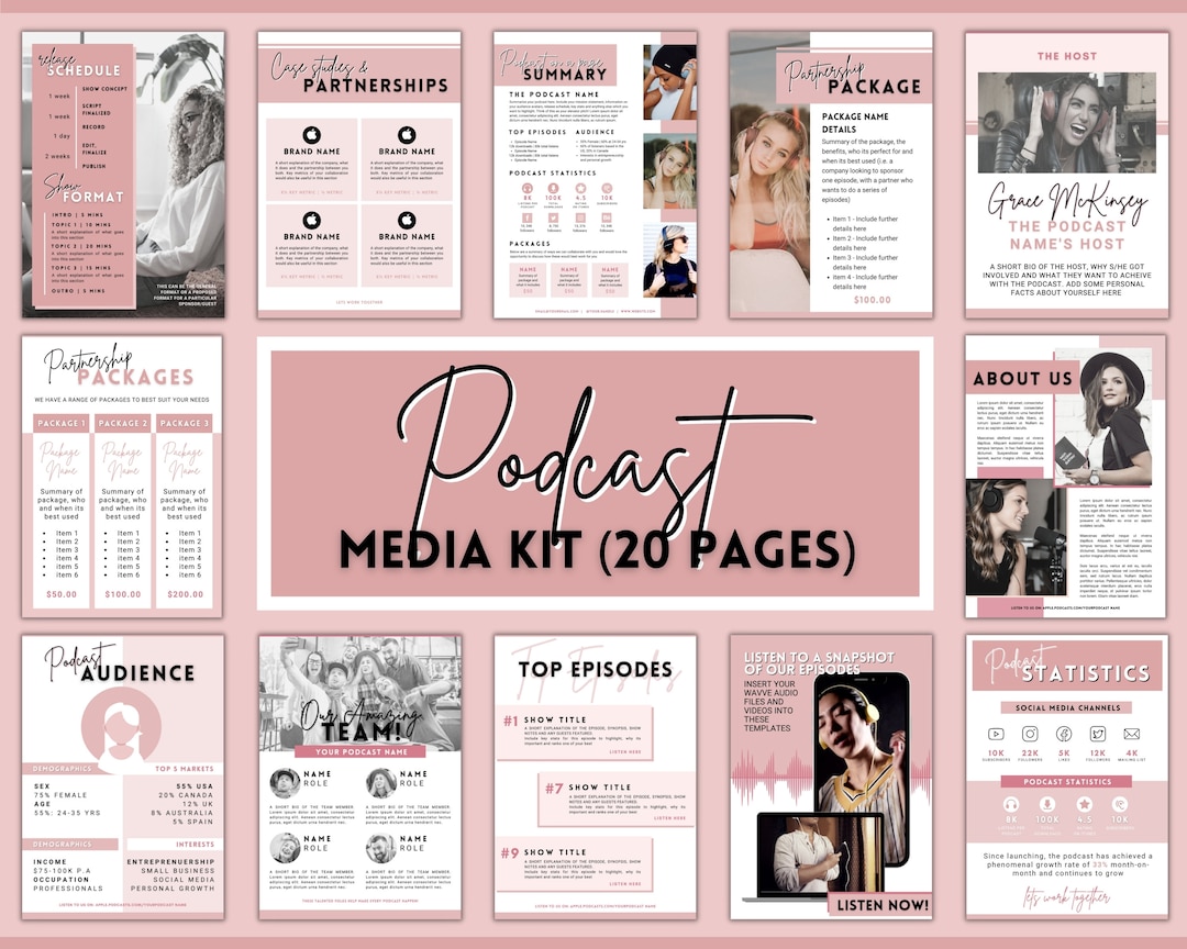 Podcast MEDIA KIT Template! Editable Canva Press Kit, Business Pitch ...