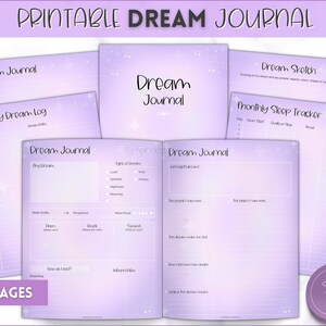Printable Dream Journal, 10 Page BUNDLE, Dream Analysis, Dream ...