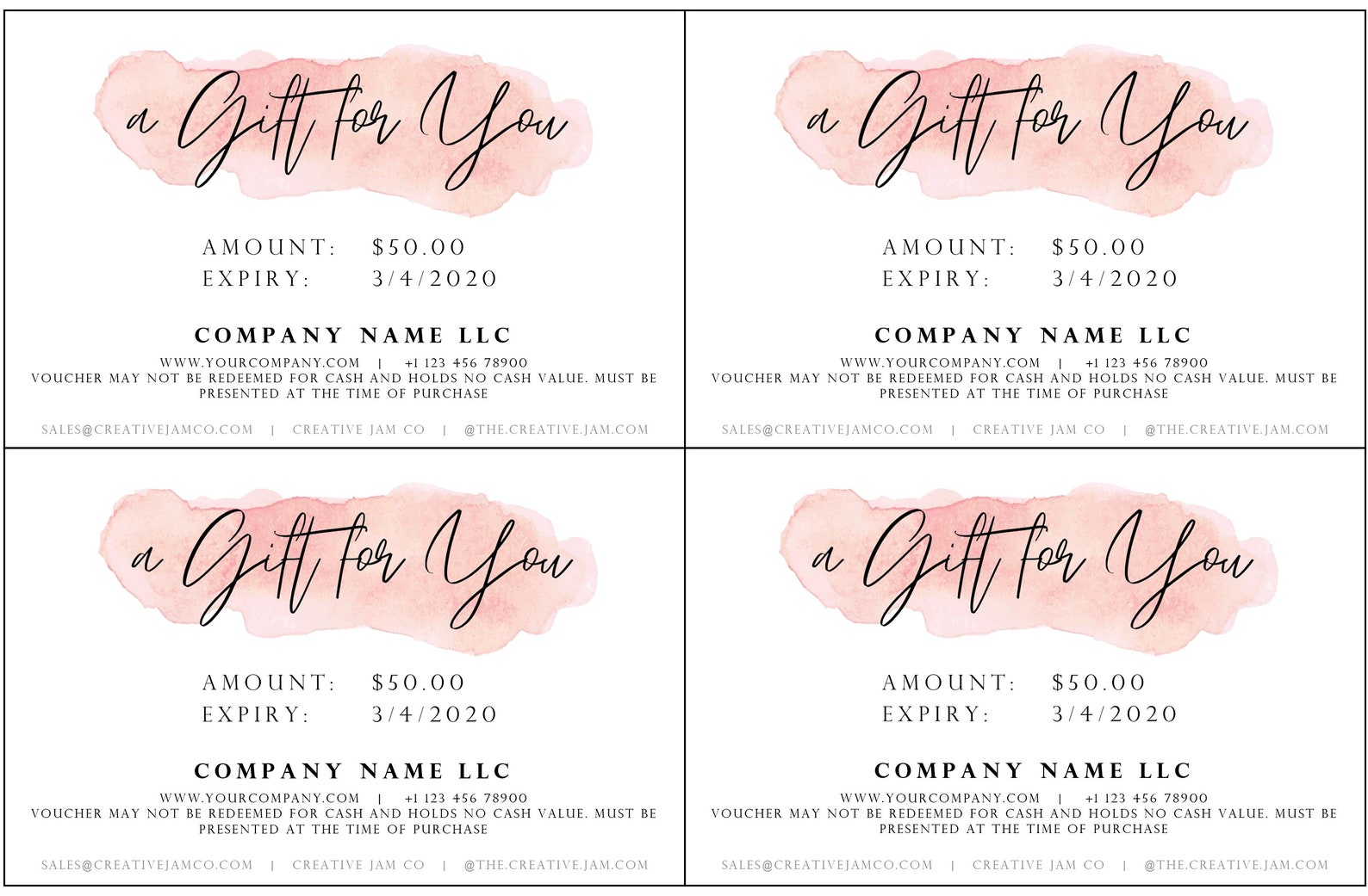 Gift Certificate Template, Editable Gift Card Template, Gift Voucher ...