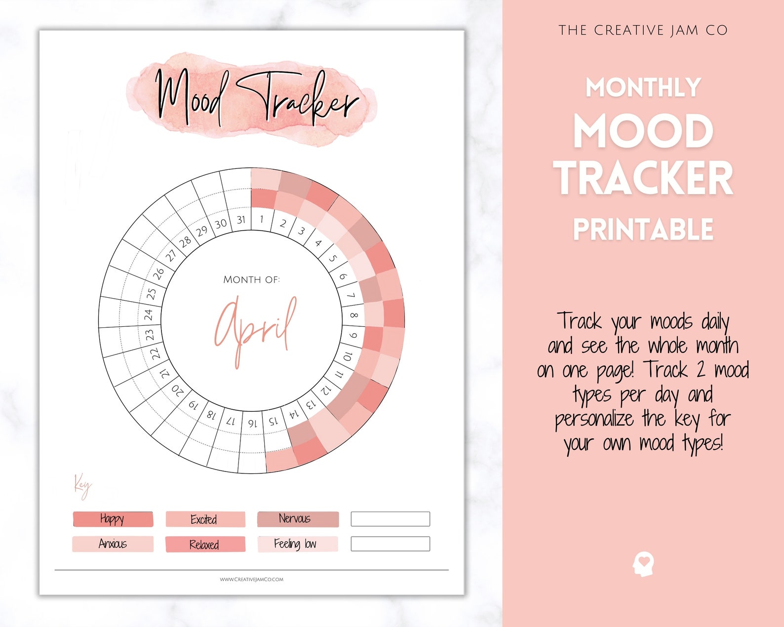 Mood Journal Printable BUNDLE! Monthly, Weekly, Annually, Yearly ...