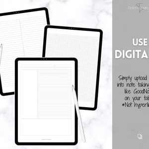 Note Taking Templates, Printable Paper, Note Taking Journal, Cornell ...