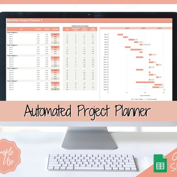 Work Productivity Excel Template - Etsy