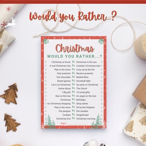 Christmas Party Game. Holiday Games Printable, Would You Rather ...