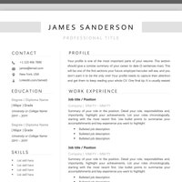 Cv Template - Etsy