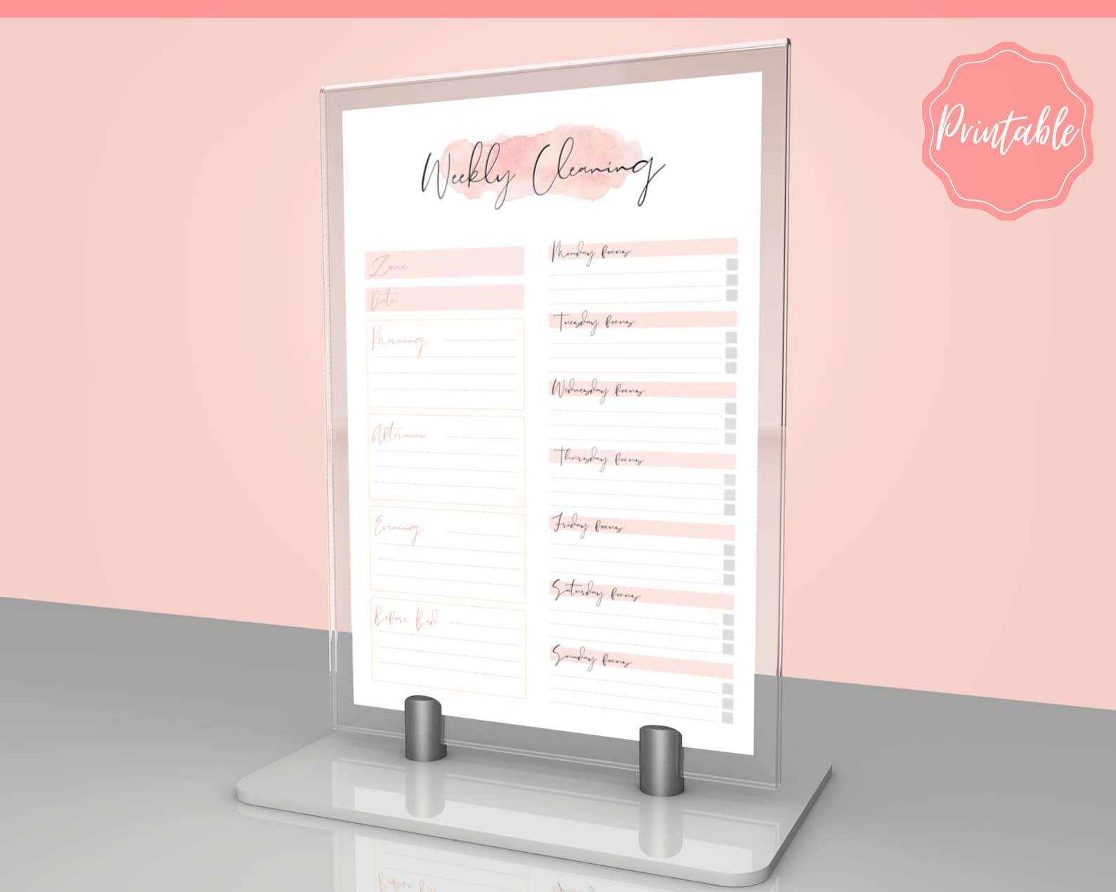 EDITABLE Cleaning Planner, FLYLADY Daily Routine, Cleaning Checklist ...