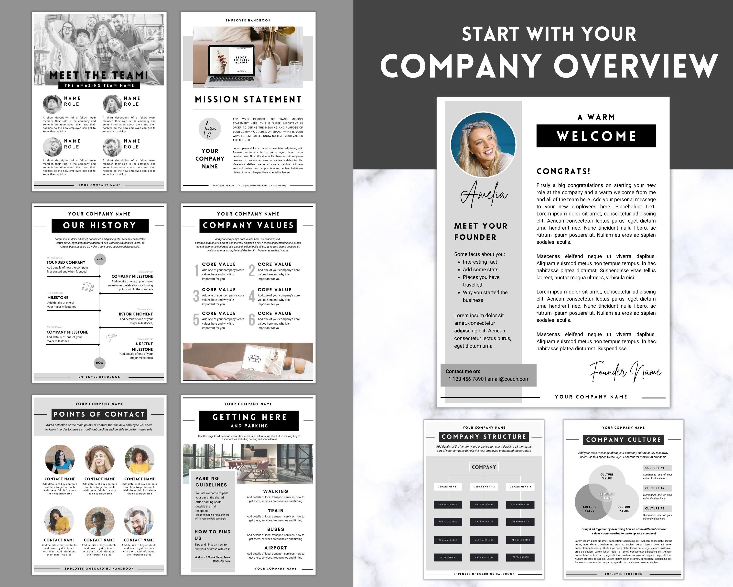 Employee Onboarding Template, New Hire Handbook, Welcome Packet, New ...