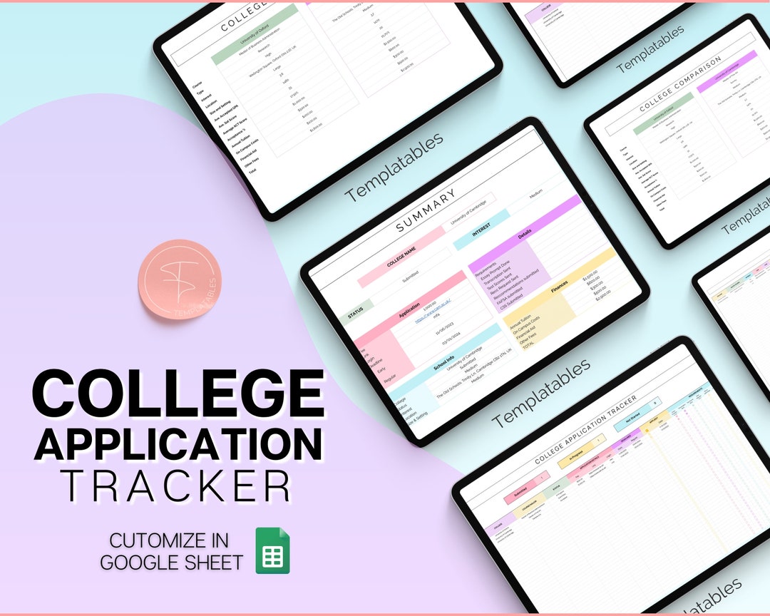 College Application Planner, College App Tracker Spreadsheet, College Research, Scholarship ...