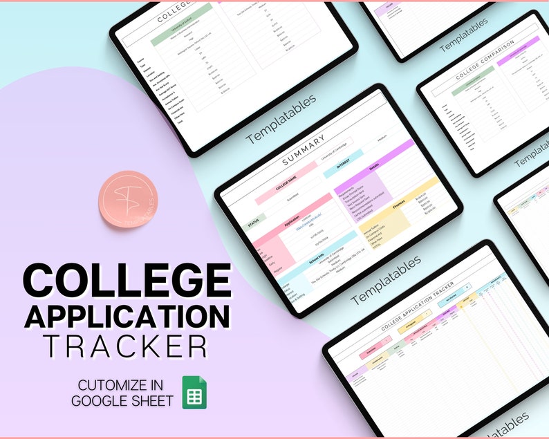 College Application Planner, College App Tracker Spreadsheet, College ...