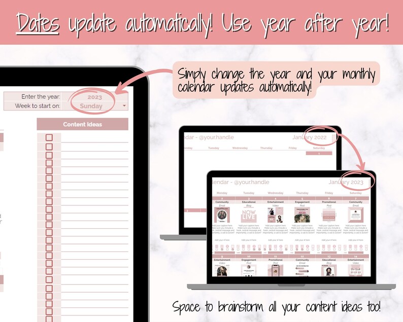 30 Day Content Calendar, Editable Social Media Planner, Google Sheets ...