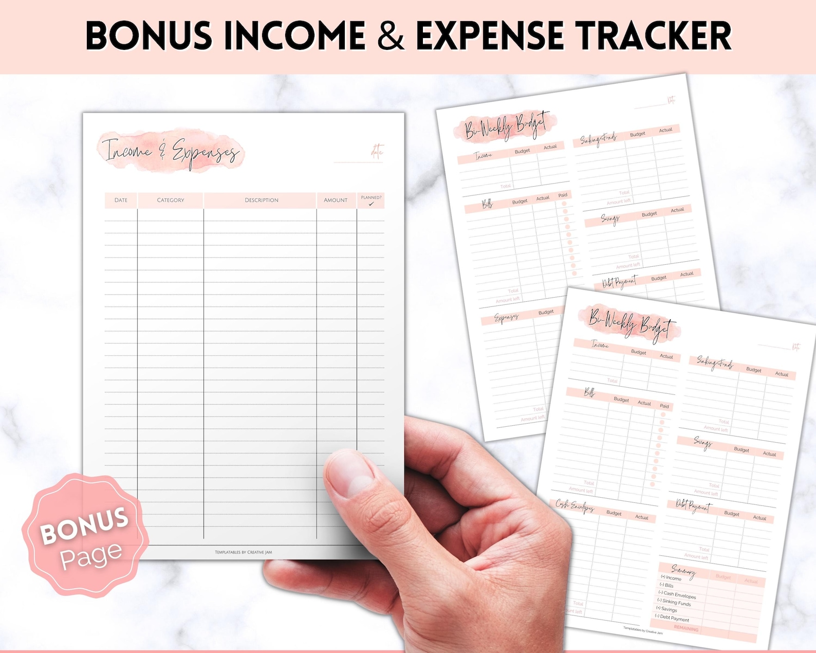 EDITABLE Biweekly Budget Planner, Bi-weekly Template, PDF Printable ...