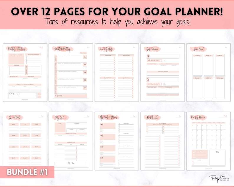 Ultimate PLANNER BUNDLE Printable Goal Planner Finances & - Etsy UK