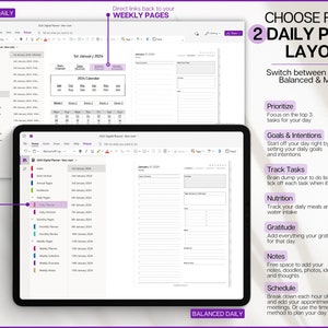 MID YEAR Onenote Planner, 2024 Digital Planner, Onenote Template, Daily ...