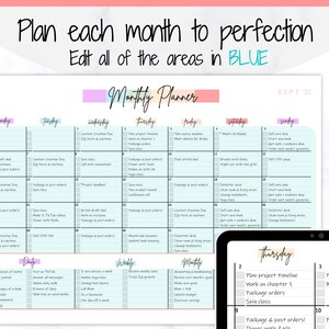 Colorful Weekly & Monthly Planners, EDITABLE Weekly Planner Printable ...