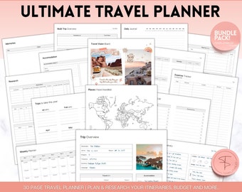 Travel Planner Printable BUNDLE, Trip Planner, Vacation, Roadtrip Diary ...