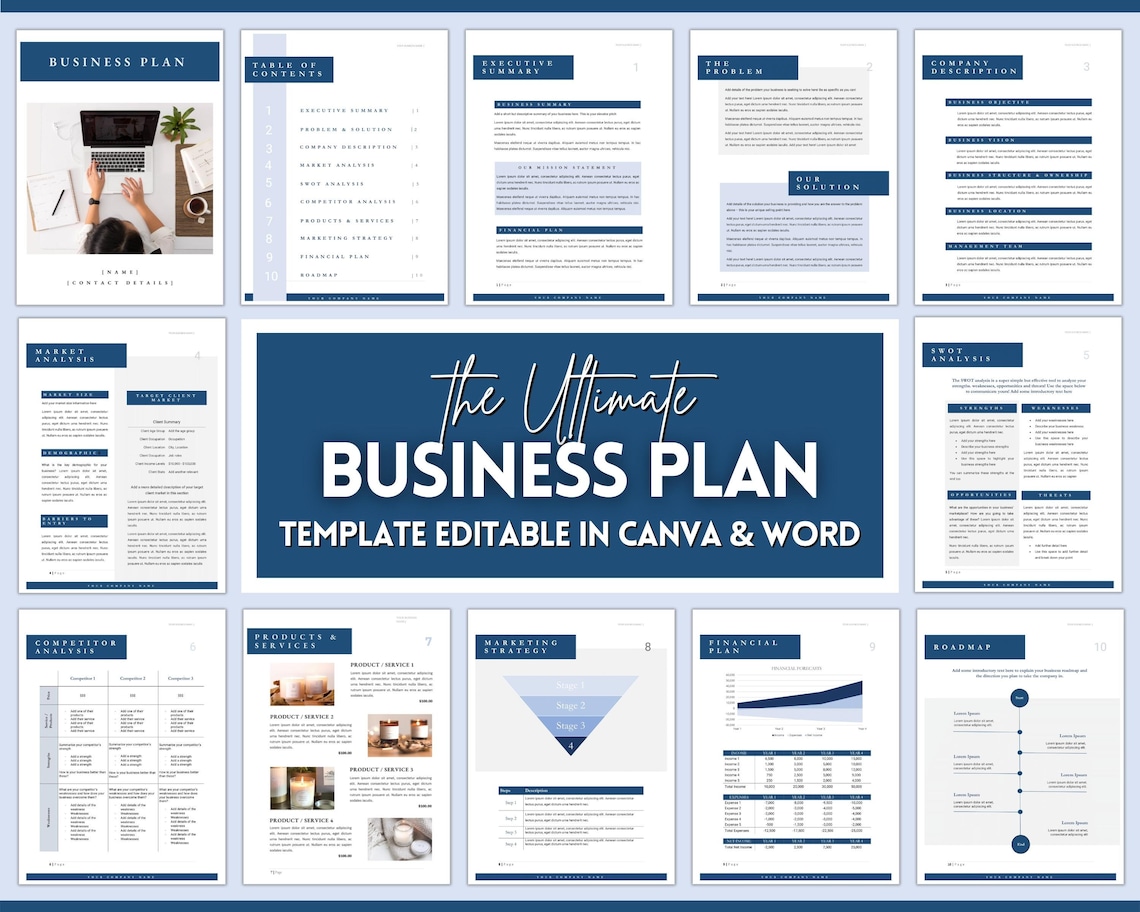 Small Business Plan Template, Business Planner Proposal, Start up ...
