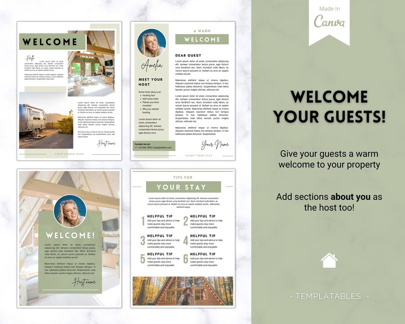 Welcome Book Template, Airbnb Welcome Guide, Editable Canva Air Bnb ...