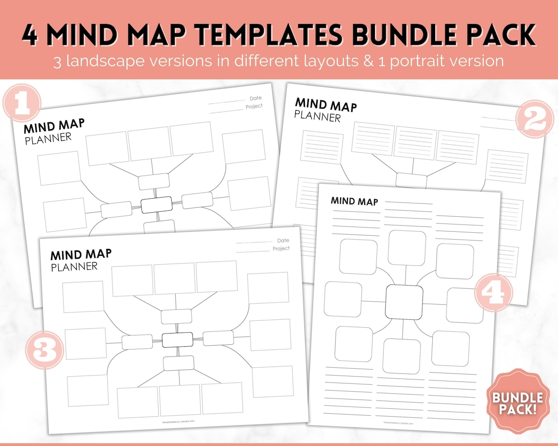 Mind Map Template Printable Mind Map Planner Study Guide - Etsy Australia