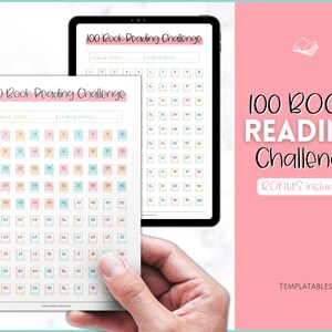 100 Book Challenge Printable, Reading Challenge BUNDLE, 100 Books, Kids ...