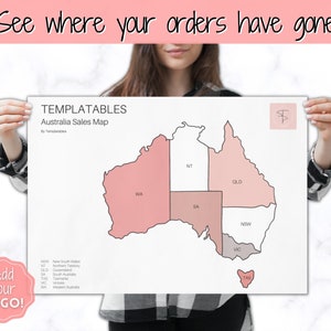 Sales Tracker, EDITABLE Australia Sales Map, Etsy Business Sales Map ...