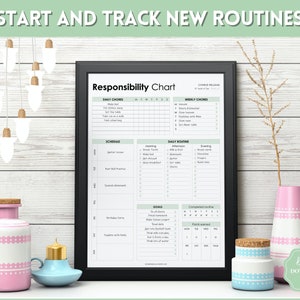 EDITABLE Responsibility Chart, Family Chore Chart, Reward Chart for ...