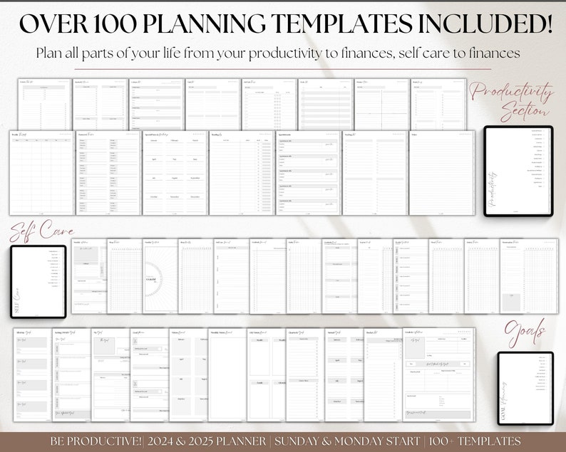Digital Productivity Planner, 2024 - 2025 Digital Planner, Daily to Do ...