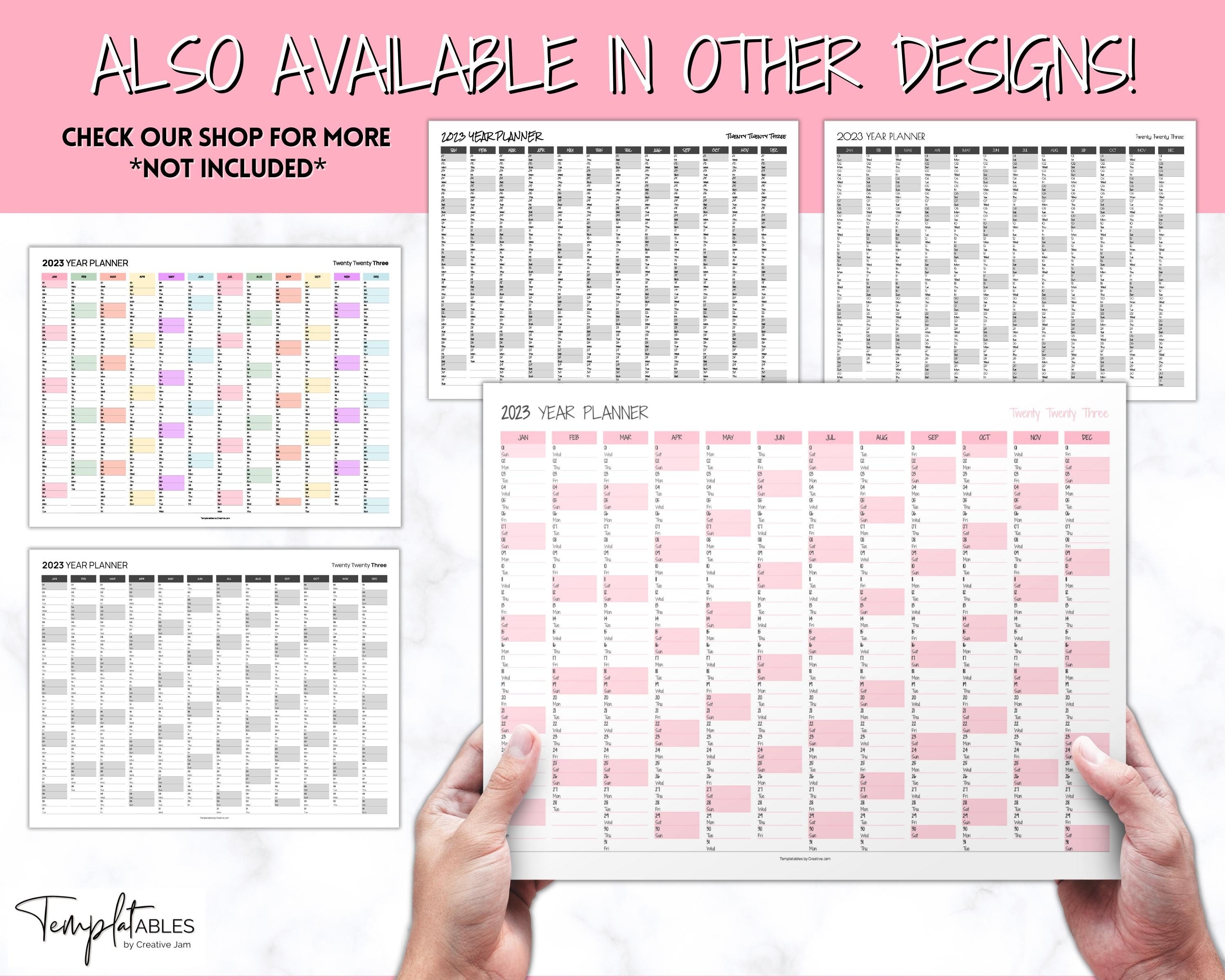 EDITABLE 2023 Wall Calendar Printable Large Yearly Calendar - Etsy Canada