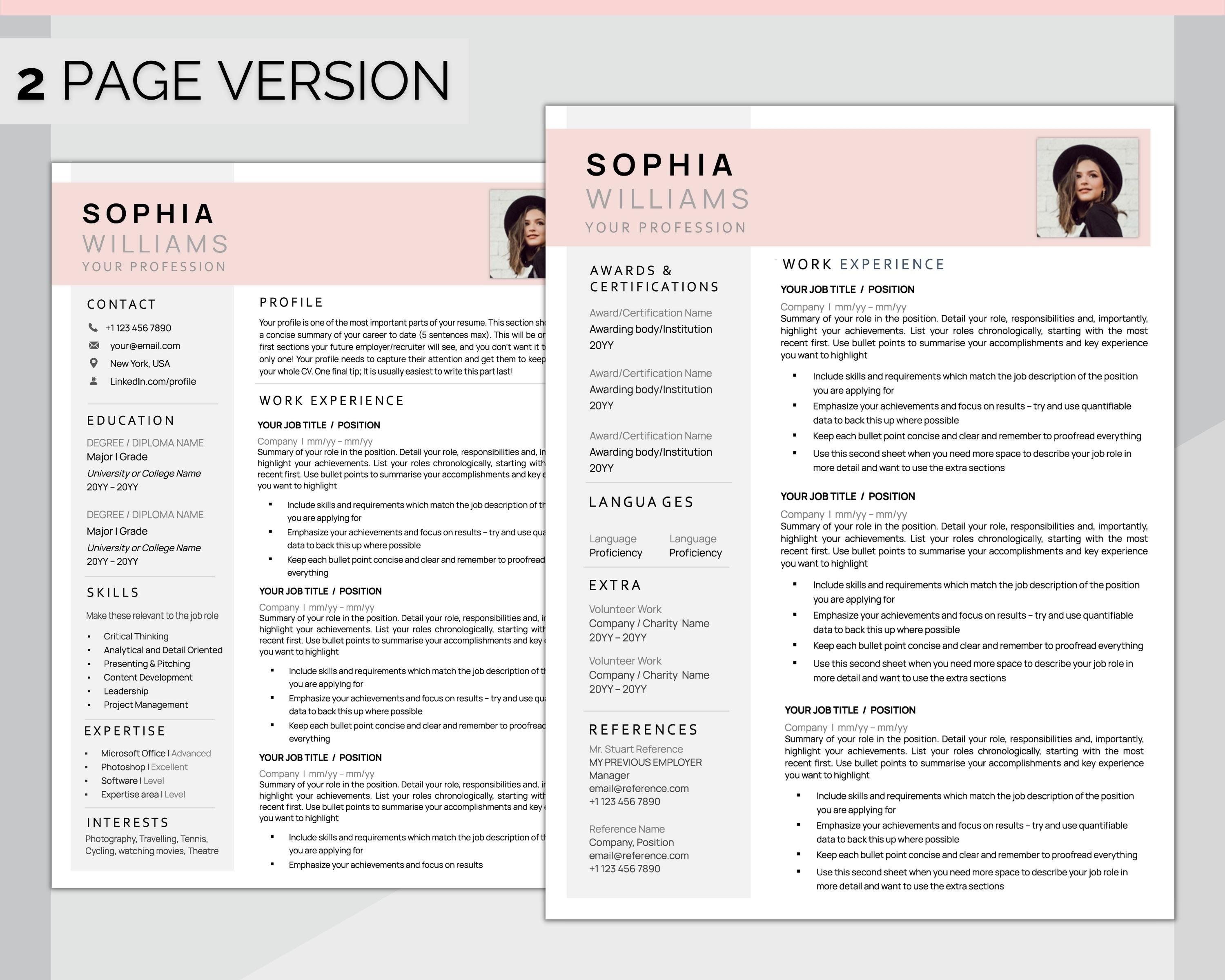 Teacher Resume Template Google Docs. CV Template Professional - Etsy UK