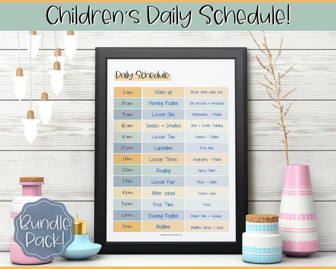 Homeschool Daily Schedule, Kids Daily Routine, Chore Chart, Nanny ...