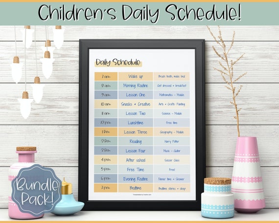 Homeschool Daily Schedule Kids Daily Routine Chore Chart - Etsy